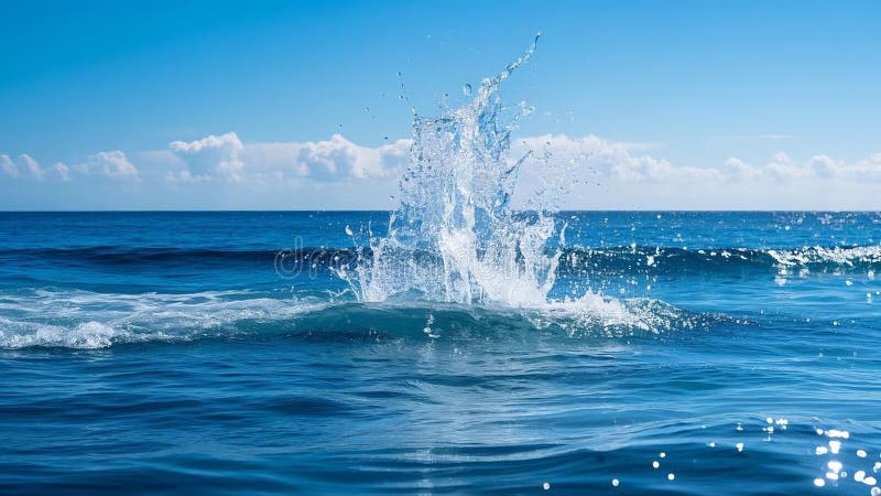 Blue Water Splash Refreshing Power Stock Illustration - Illustration of ...