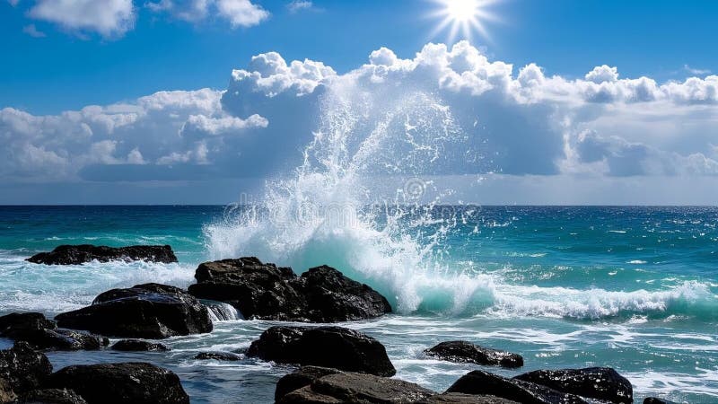 Blue Water Splash Refreshing Power Stock Illustration - Illustration of ...