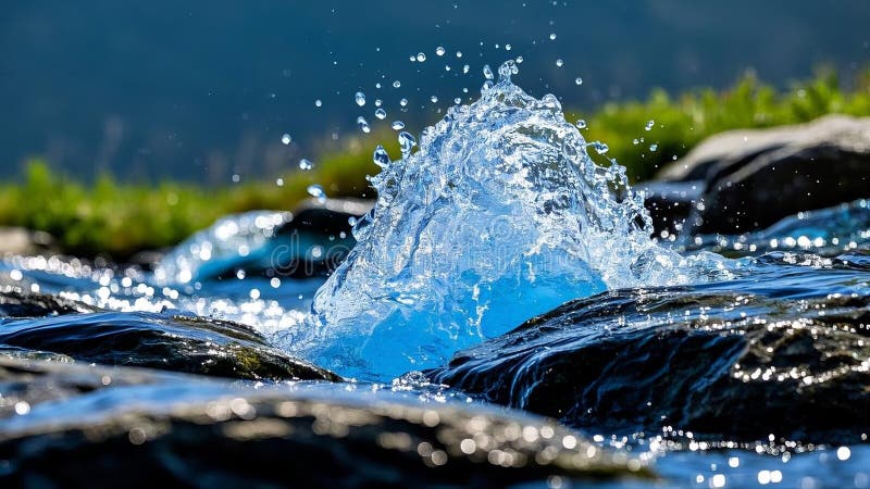 Blue Water Splash Refreshing Power Stock Illustration - Illustration of ...