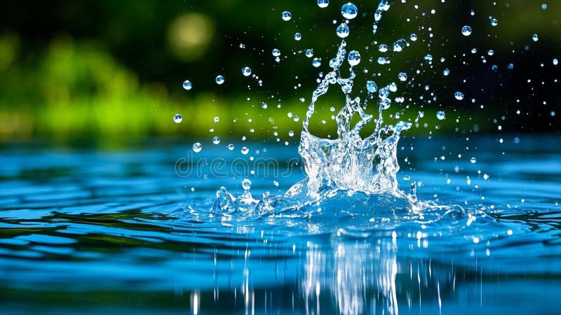 Blue Water Splash Refreshing Power Stock Illustration - Illustration of ...