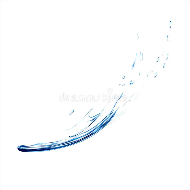 Blue Water Splash. Spray with Drops Isolated. 3d Illustration Vector ...