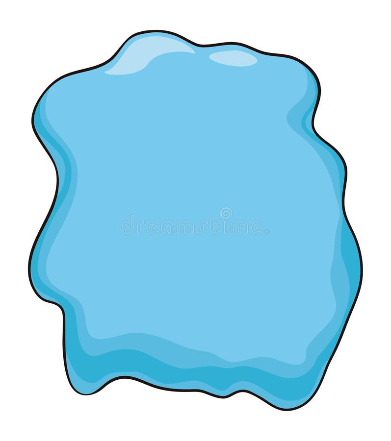 Blue Water Splash Template in Cartoon Style and Outline, Vector ...