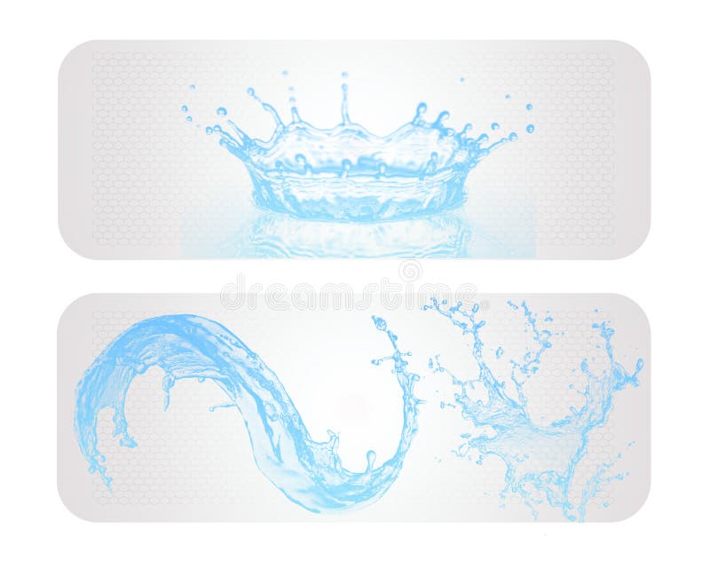 Blue Water Splash Banner stock vector. Illustration of splash - 29734522