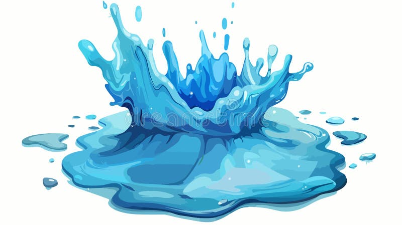 Vibrant Blue Water Splash Vector Illustration Isolated Stock Vector ...