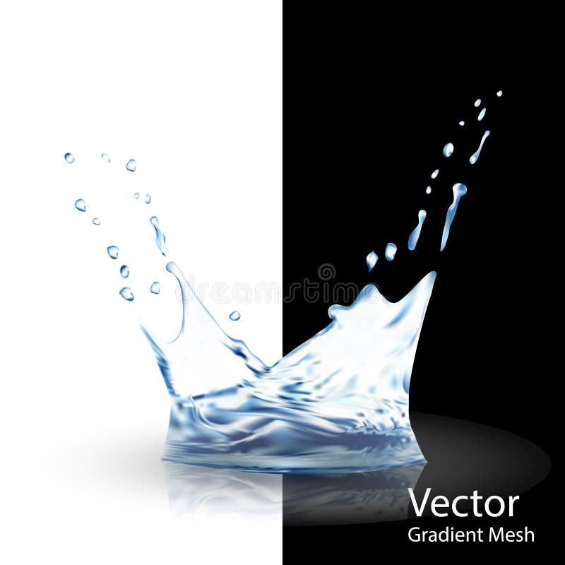 Blue Water Splash, Vector Illustration EPS 10. Gradient Meshes. Stock ...