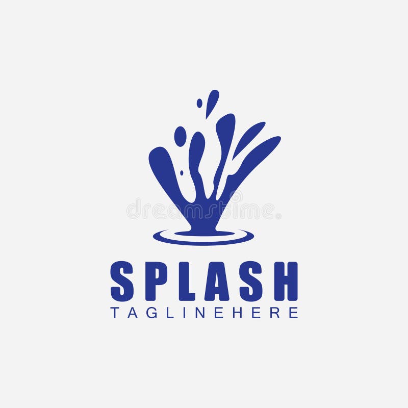 Blue Water Splash Vector Logo Illustration Design Stock Vector ...