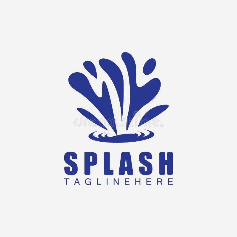Blue Water Splash Vector Logo Illustration Design Stock Vector ...