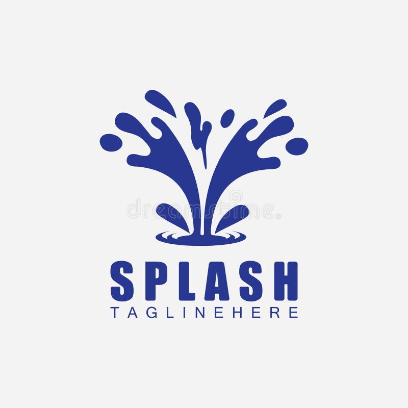 Blue Water Splash Vector Logo Illustration Design Stock Vector ...