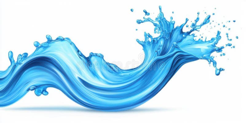 Blue Water Splash Wave stock illustration. Illustration of movement ...