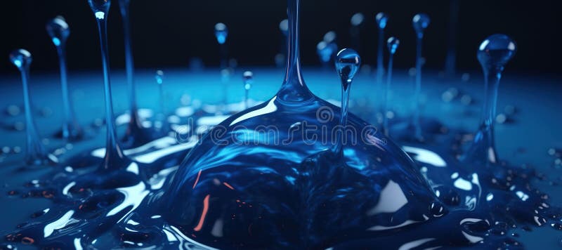 Blue Water Splash Waves Liquid Background Stock Illustration ...