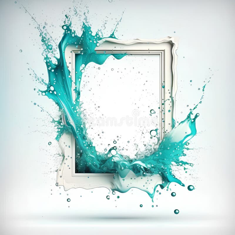 Blue Water Splash with White Frame for Your Text. Vector Illustration ...