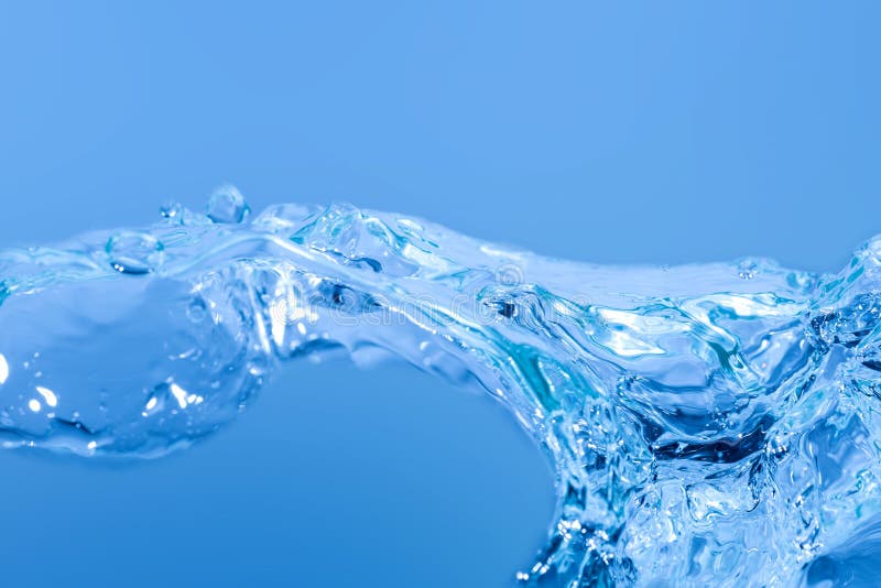 Blue Water Splashes the Wave Surface with Bubbles of Air Stock Image ...