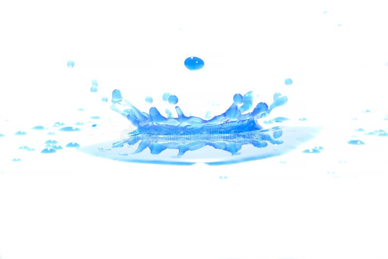 Blue Water Splashes on a White Background, Stock Photo - Image of close ...