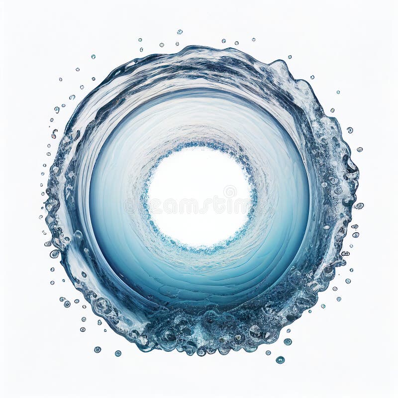 A Blue Water Splashing Circle Element Stock Illustration - Illustration ...