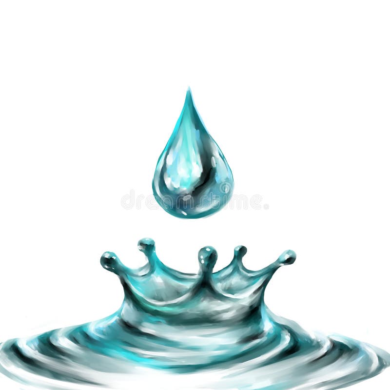 Blue Water Splashing Drops; Isolated Stock Illustration - Illustration ...