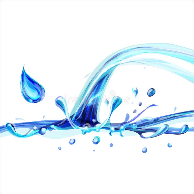 Blue Water Splashing Drops; Isolated Vector Stock Vector - Illustration ...