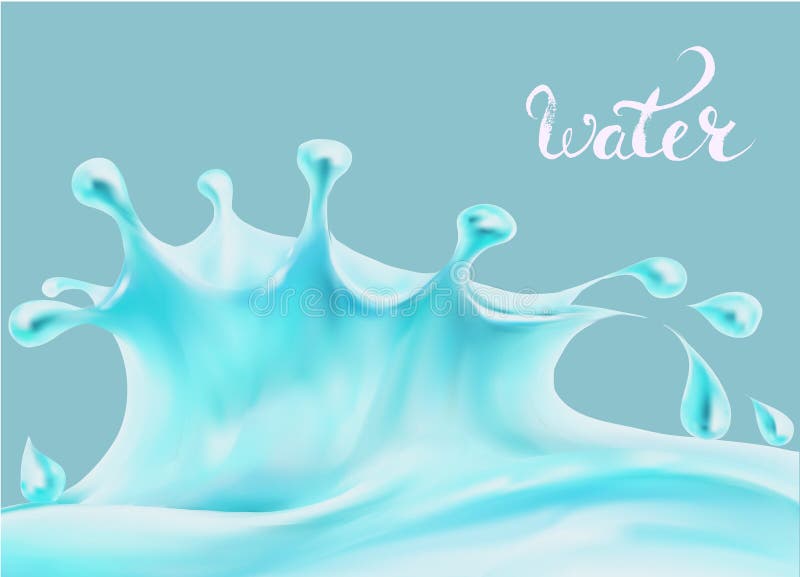 Blue Water Water Splashing Drops; Isolated Vector Stock Vector ...