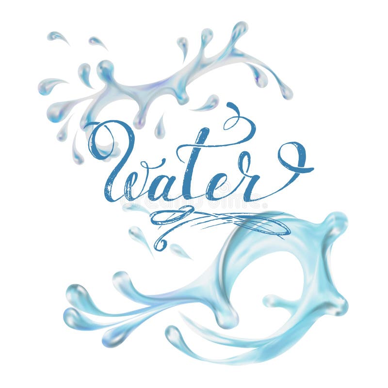 Blue Water Splashing Drops; Isolated Vector Stock Vector - Illustration ...