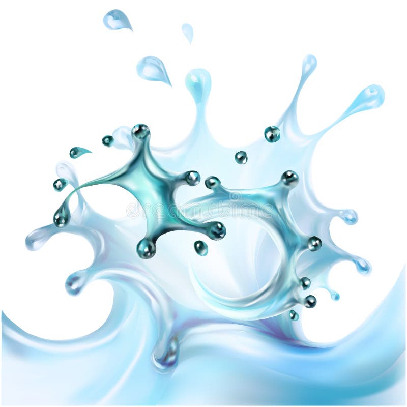 Blue, Water Splashing Drops; Vector Stock Vector - Illustration of ...