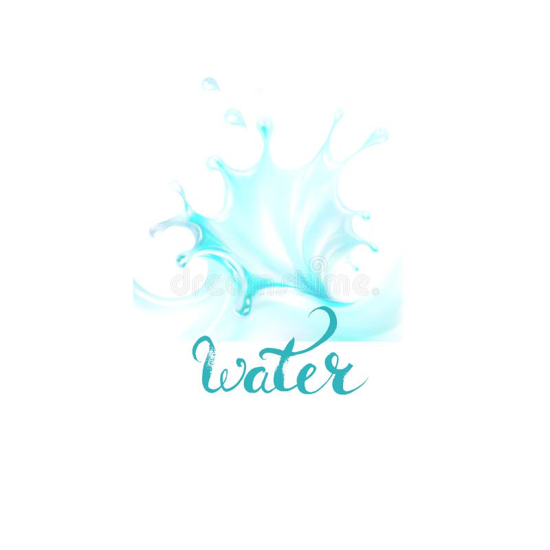 Blue Water Water Splashing Drops; Isolated Vector Stock Vector ...