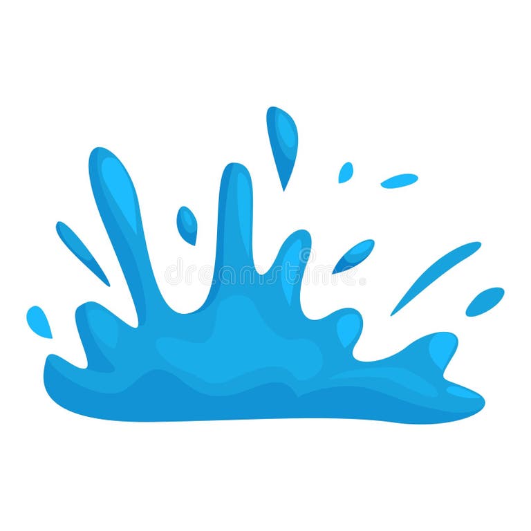 Blue Water Splashing Making Irregular Shape Puddle Stock Vector ...