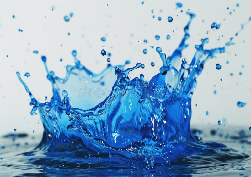 A Blue Water Splashing into a Puddle Stock Illustration - Illustration ...