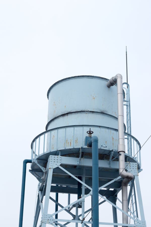 Blue water storage tank stock image. Image of tower, tank - 64270709