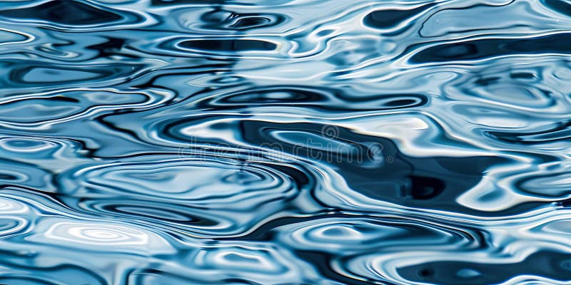 A Blue Water Surface with Rippling Patterns and Reflections in a Pool ...