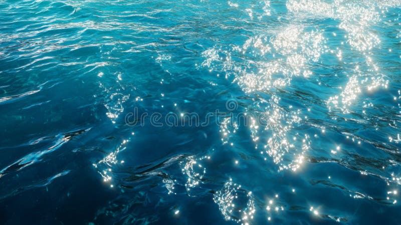 Blue Water Surface with Sunlight Glimmer Stock Illustration ...