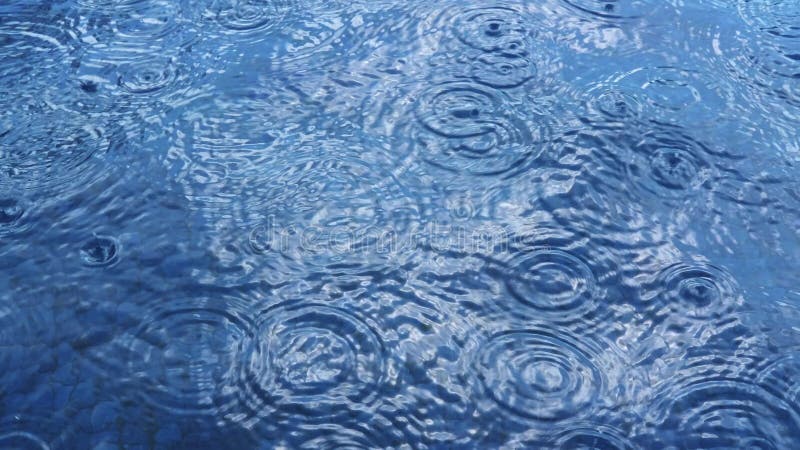 Blue Water Surface Texture during Rain. Monochrome Classic Blue ...