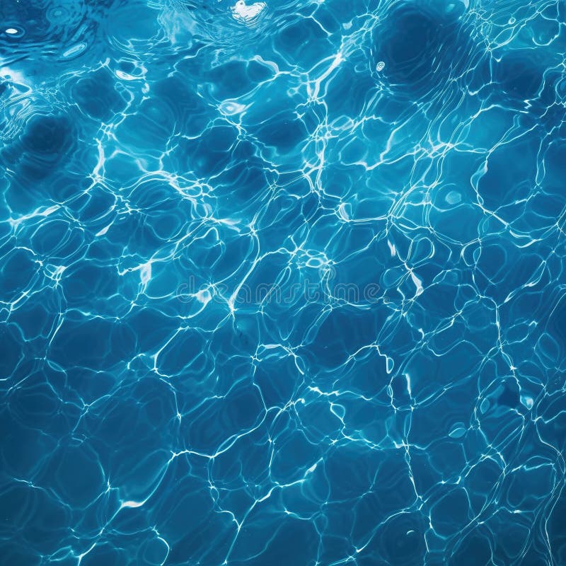 Blue Water Surface. Water Surface in Vibrant Blue Color. Flat Lay. Copy ...