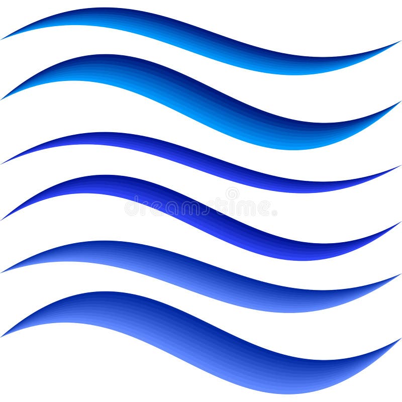 Blue Water Symbol Element Set Stock Vector - Illustration of color ...