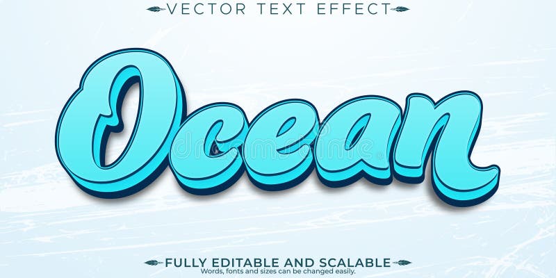 Blue Water Text Effect, Editable Aqua and Script Text Style Stock Vector - Illustration of ...
