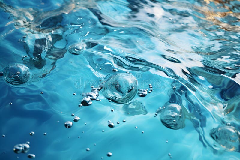 Blue Water Texture. Water Splash. Aqua Flowing in Waves and Creating ...