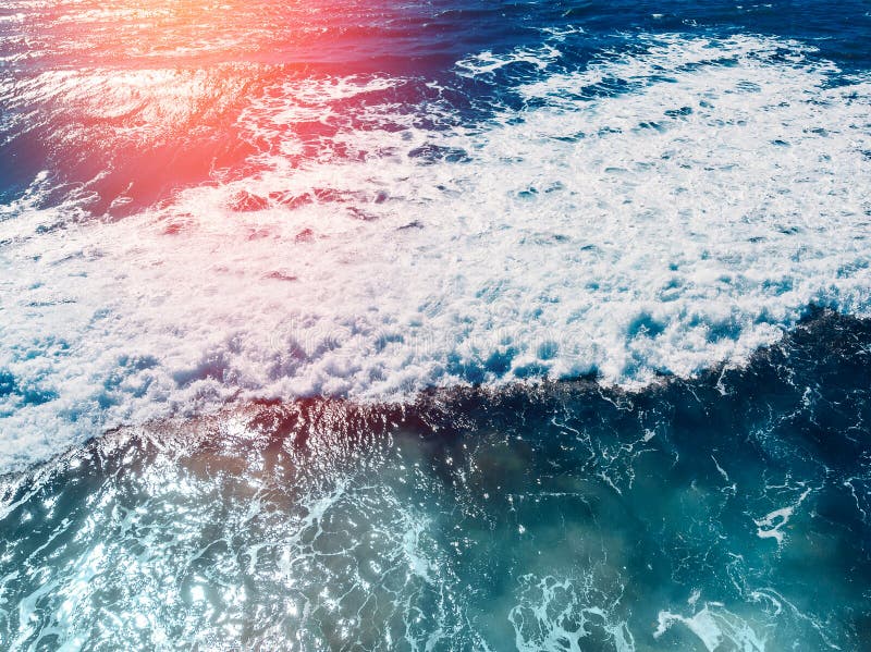 Blue Water Texture with Wave Crest with Sunlight. Concept Ocean ...