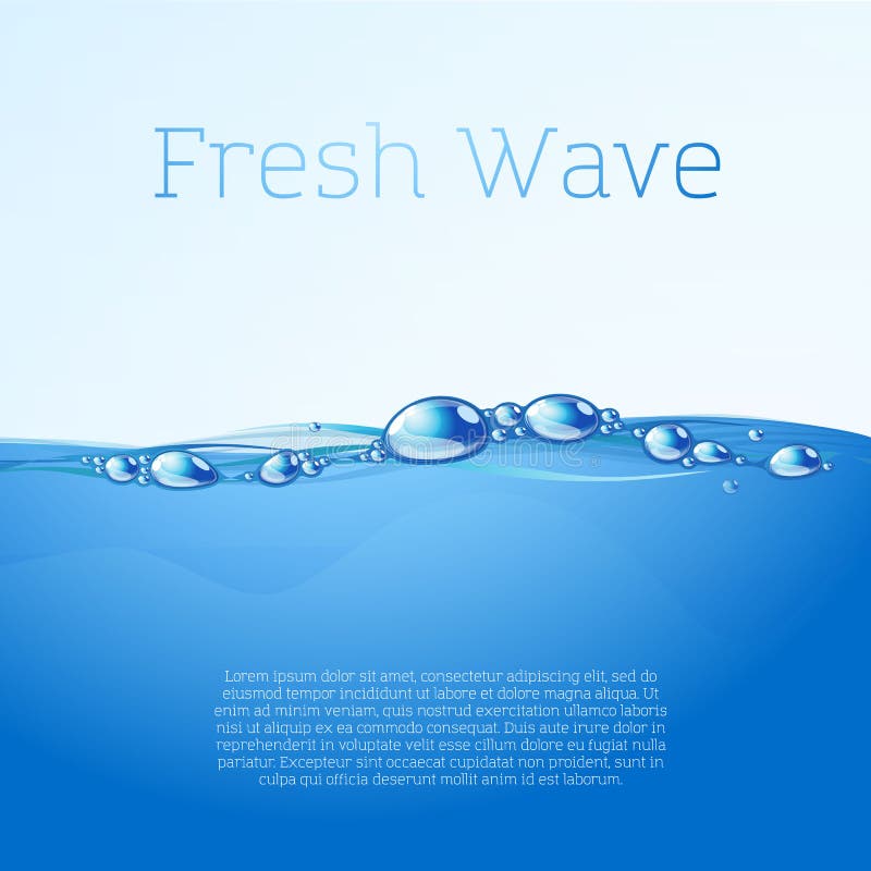 Blue Water Vector Template. Stock Vector - Illustration of bubble, drip ...