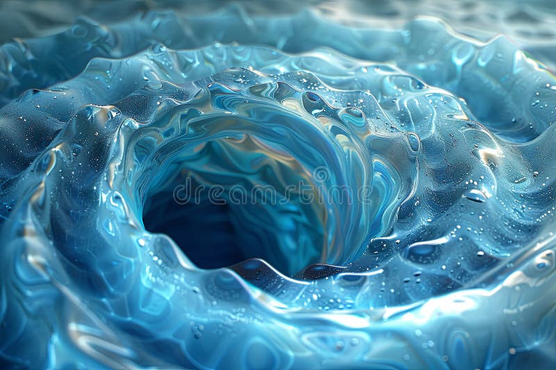 Blue Water Vortex with a Hole in the Middle Stock Illustration ...