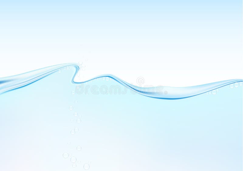 Blue Water Wave with Air Bubbles Vector Illustration Stock Vector ...
