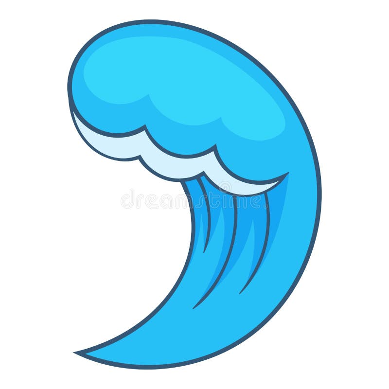 Blue Water Wave Icon, Cartoon Style Stock Vector - Illustration of ...