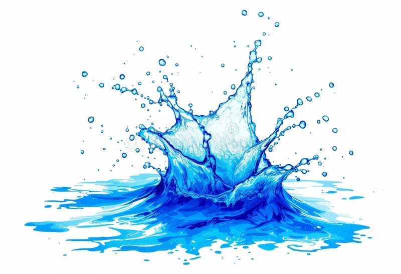 Blue Water Wave Isolated on White Background. Stock Photo - Image of ...