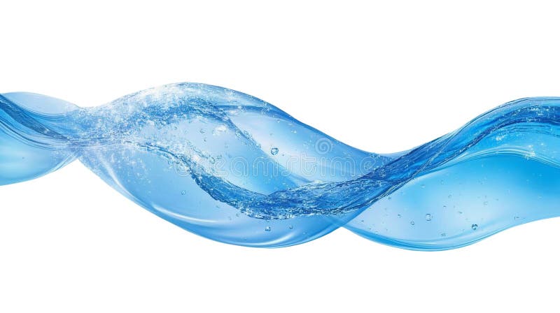 Blue Water Wave Isolated on White Stock Image - Illustration of smooth ...