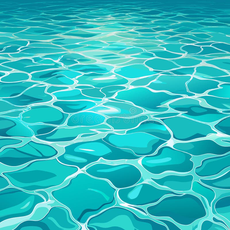 Blue Water Wave Light Surface Overlay Background. 3d Clear Ocean ...