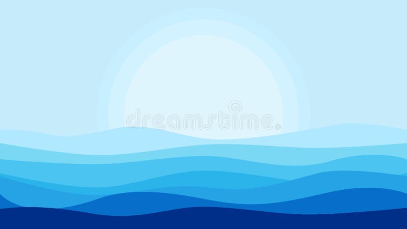 Sea. Blue Water Wave Lines Pattern Background Banner Vector Stock ...