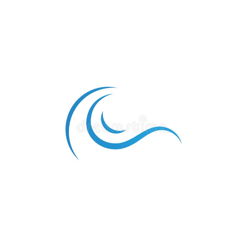 Blue Water Wave Logo, Vector Icon Illustration Stock Vector ...