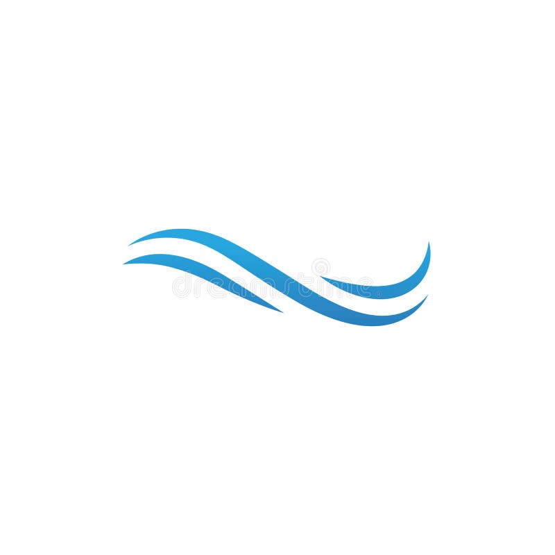 Blue Water Wave Logo, Vector Icon Illustration Stock Vector ...