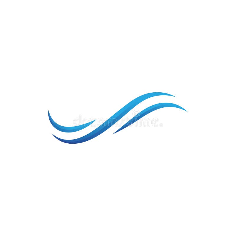 Blue Water Wave Logo, Vector Icon Illustration Stock Vector ...