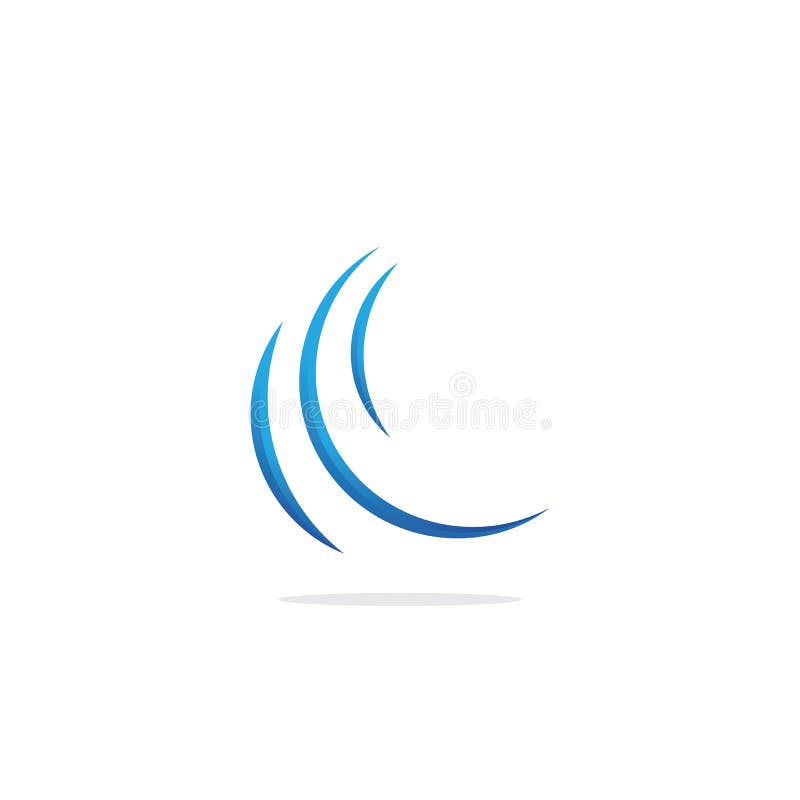 Blue Water Wave Logo, Vector Icon Illustration Stock Vector ...