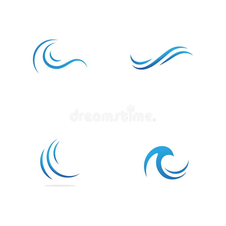Blue Water Wave Logo, Vector Icon Illustration Stock Vector ...