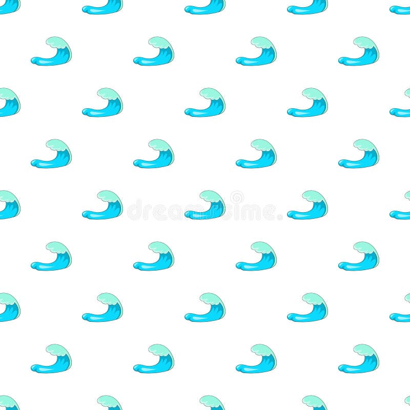 Blue Water Wave Pattern, Cartoon Style Stock Vector - Illustration of ...
