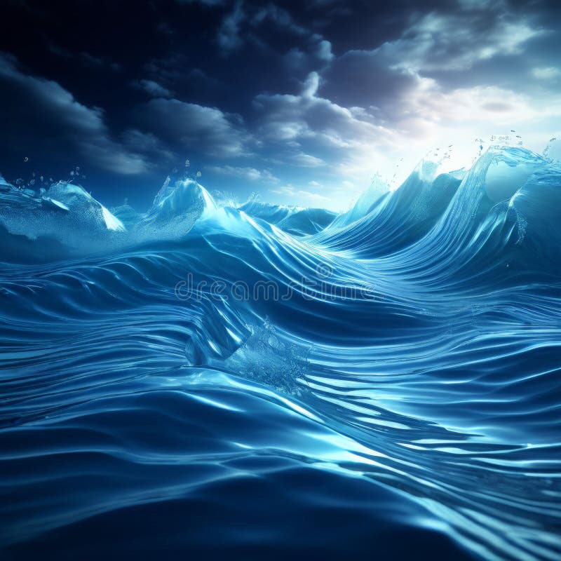 Blue Water Wave with Ripples Stock Image - Image of water, ocean: 370855429